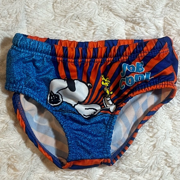 Swim | Vintage Snoopy And Woodstock Joe Cool Boys Speedos Swimsuit Sz ...